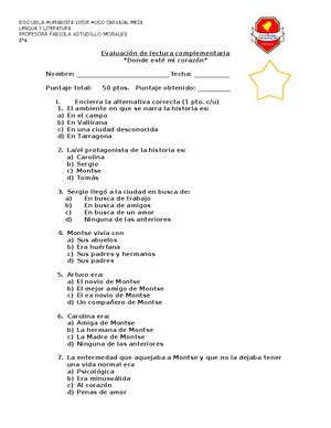 359619815 Prueba Con Respuestas El Enigma Del Huevo Verde - I. Lee atentamente las preguntas y ...