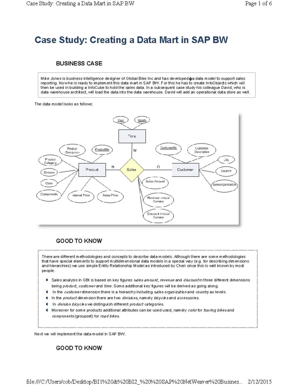 Data Mart Intro - Tutorial work to build Business Intelligence model ...