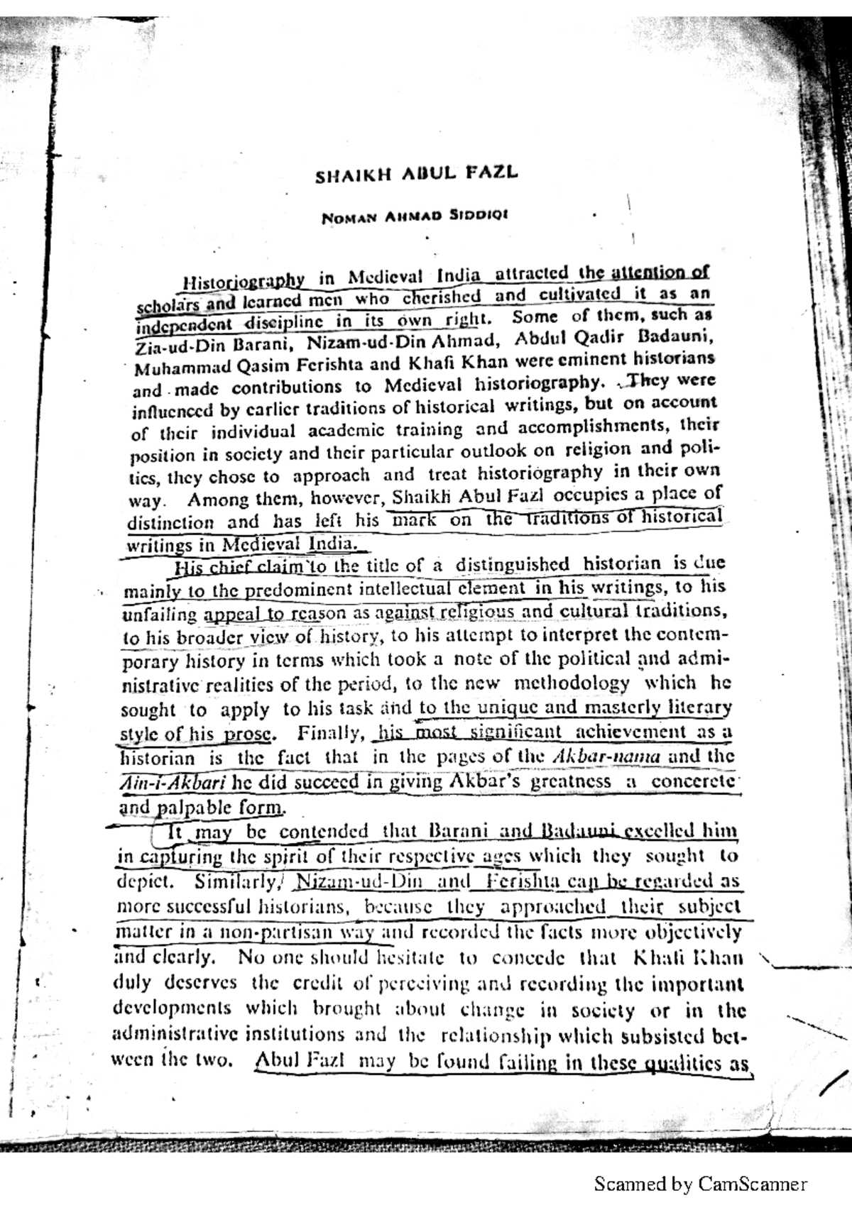 Abul Fazl N A Siddiqui from Mohibul Hasan - SHAIKH ABUL FAZL NOMAN ...