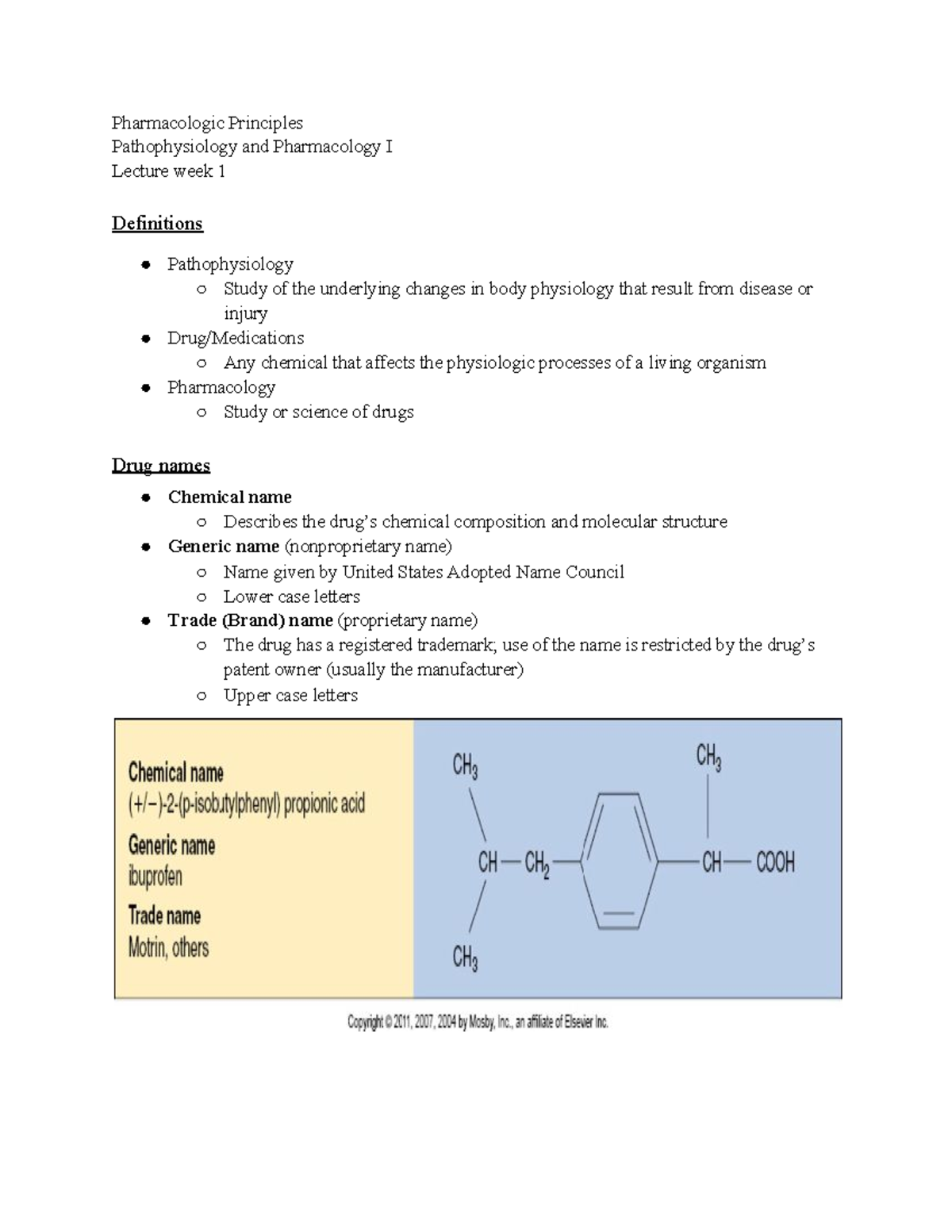 Pharmacologic Principles - Pharmacologic Principles Pathophysiology and ...