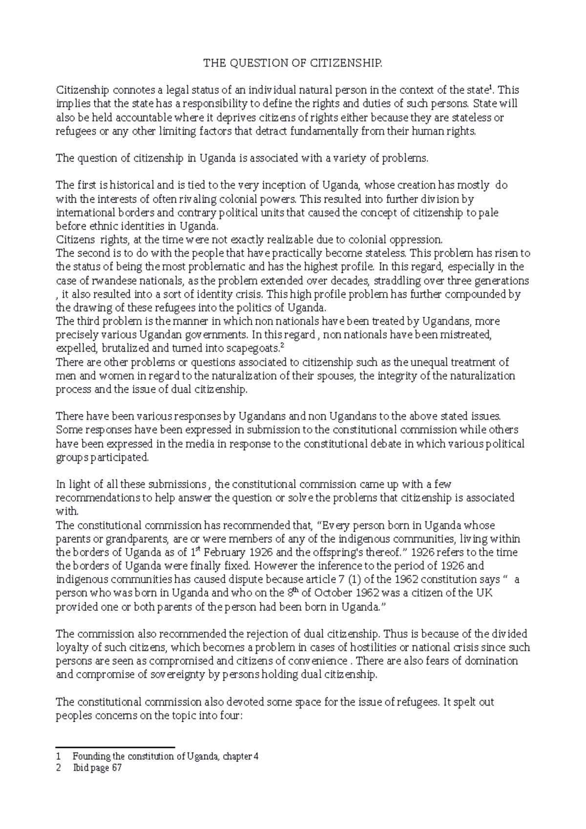 Question of citizenship - THE QUESTION OF CITIZENSHIP. Citizenship ...