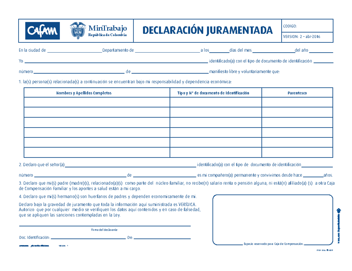 5819 declaracion juramentada Subsidio V2 Actualiza 231004 180913 - En ...