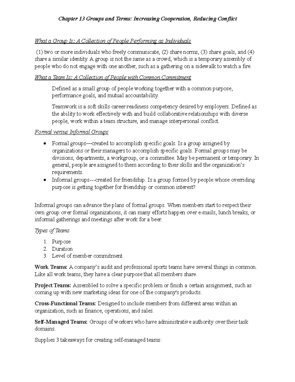 Chapter 13 business notes - Chapter 13 Groups and Terms: Increasing ...