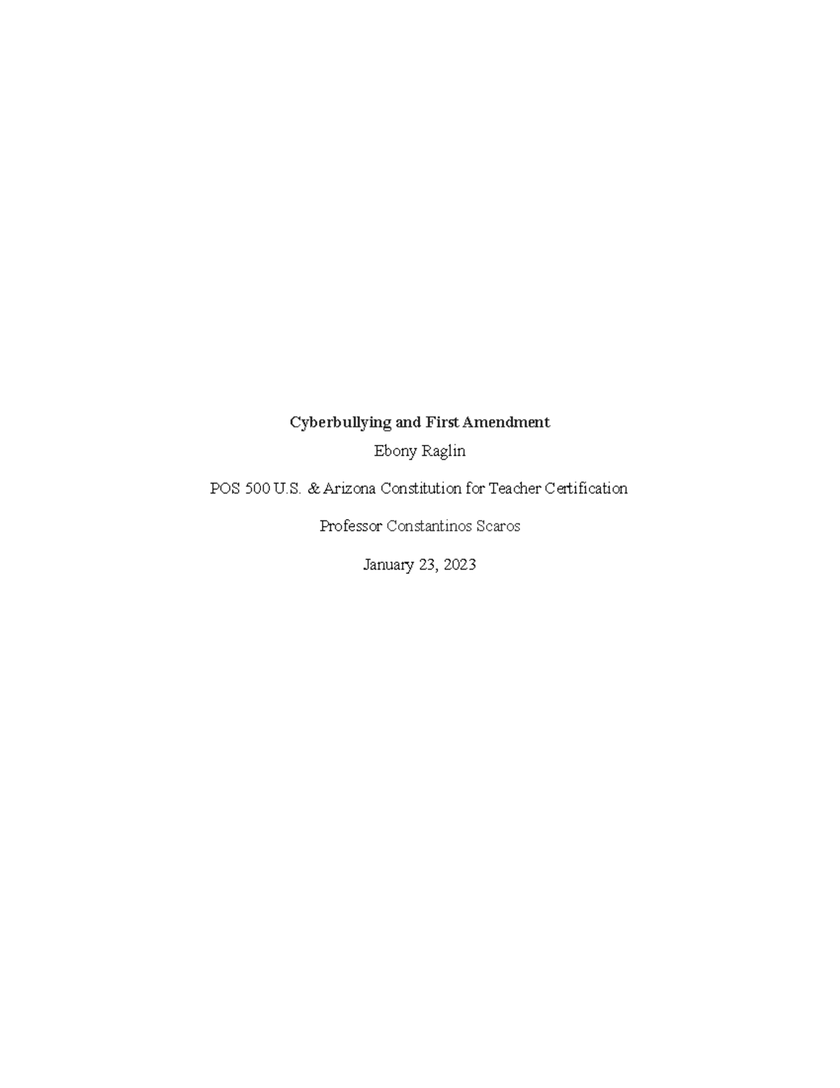 Cyberbullying and First Amendment - & Arizona Constitution for Teacher ...
