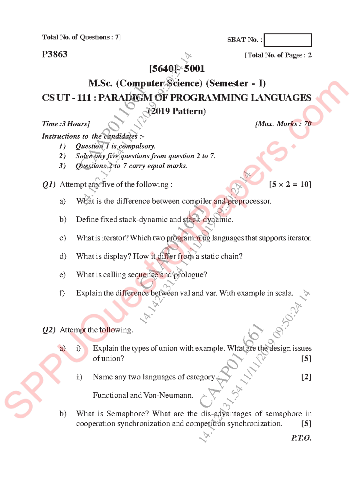 Postgraduate-pg msc-cs semester-1 2019 november paradigm-of-programming-languages-2019-pattern ...
