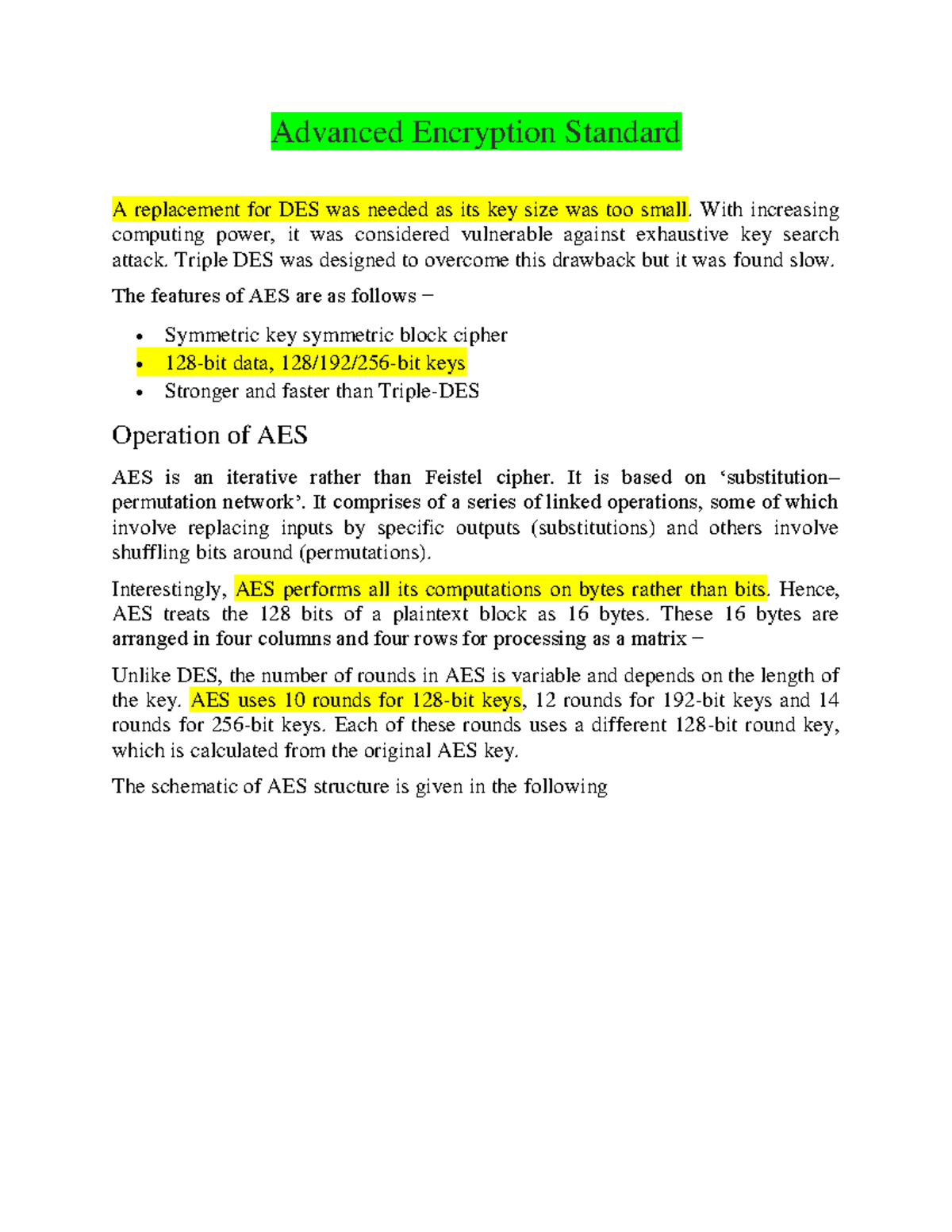 AES algorithm in cyber security - Advanced Encryption Standard A ...