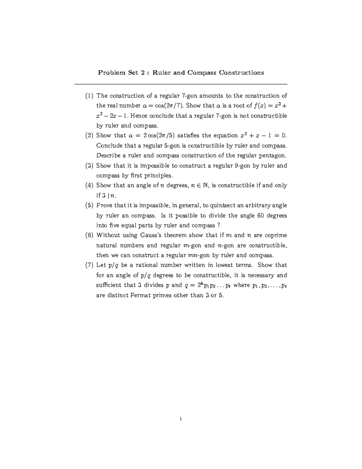 Ruler and Compass Constructions - Mathematics –II - AMU - Studocu