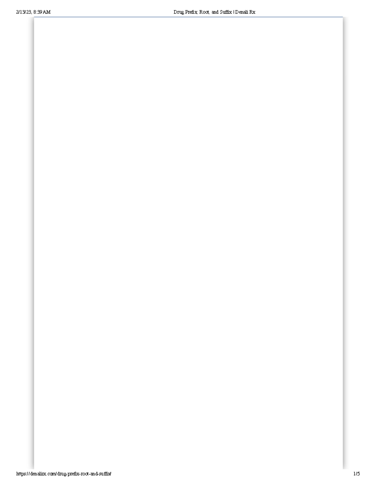 Drug Prefix, Root, and Suffix Denali Rx - Prex, Root, and Sux Generic ...