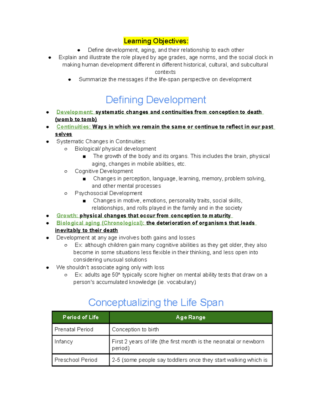 1.1 How Should We Think about Development - Learning Objectives: Define ...
