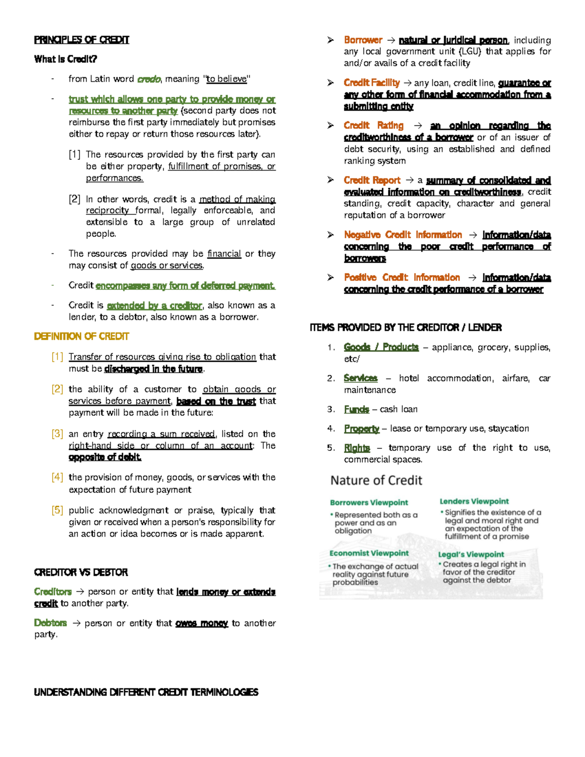 Principles OF Credit - PRINCIPLES OF CREDIT What is Credit? - from ...