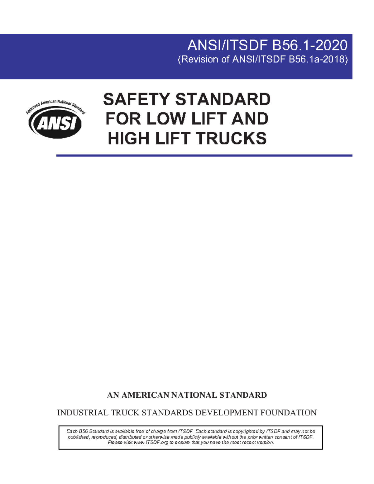 ANSI B56 - norma - - Studocu