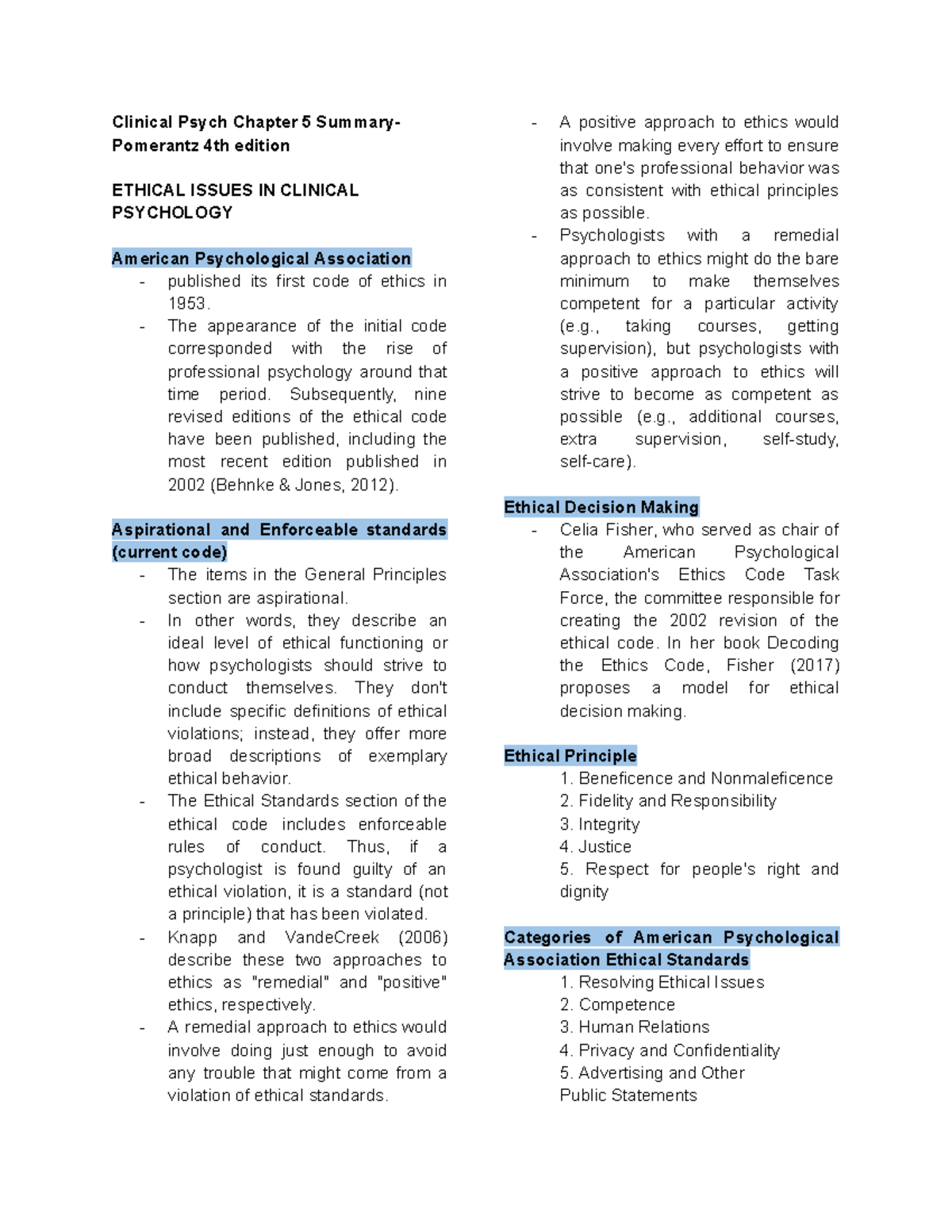 Chapter 5 - Notes in Psychology - Clinical Psych Chapter 5 Summary ...