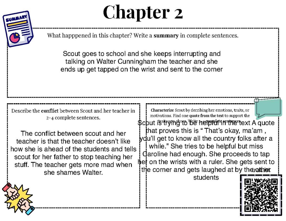 TKAM Chapter 2-3 - English work - Chapter 2 Describe the conflict ...