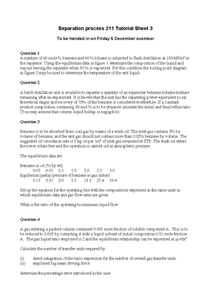 Tutorial Sheets 3, 4 and 5 - EG-200 - Studocu