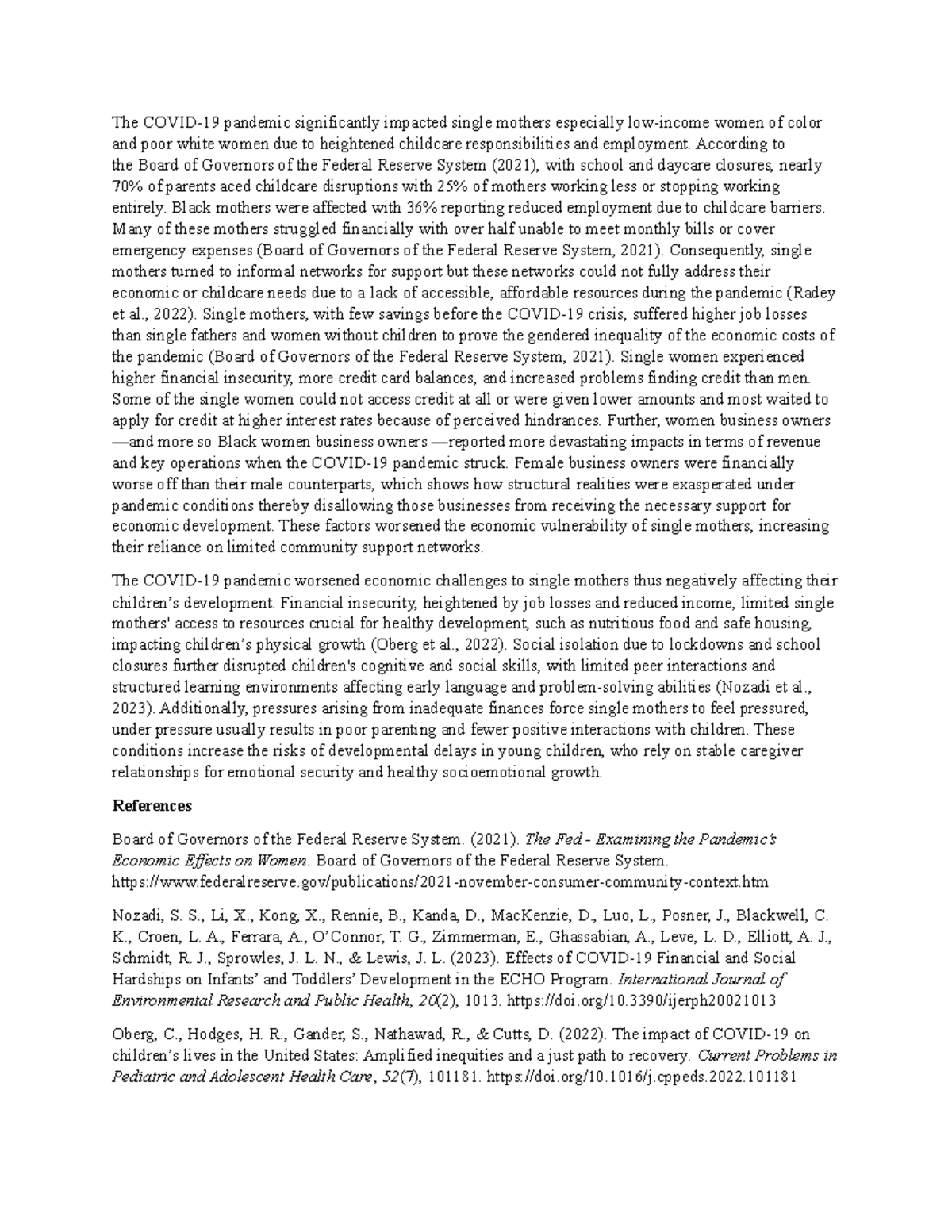 CHAD 30-05 Discussion #3 - The COVID-19 pandemic significantly impacted ...