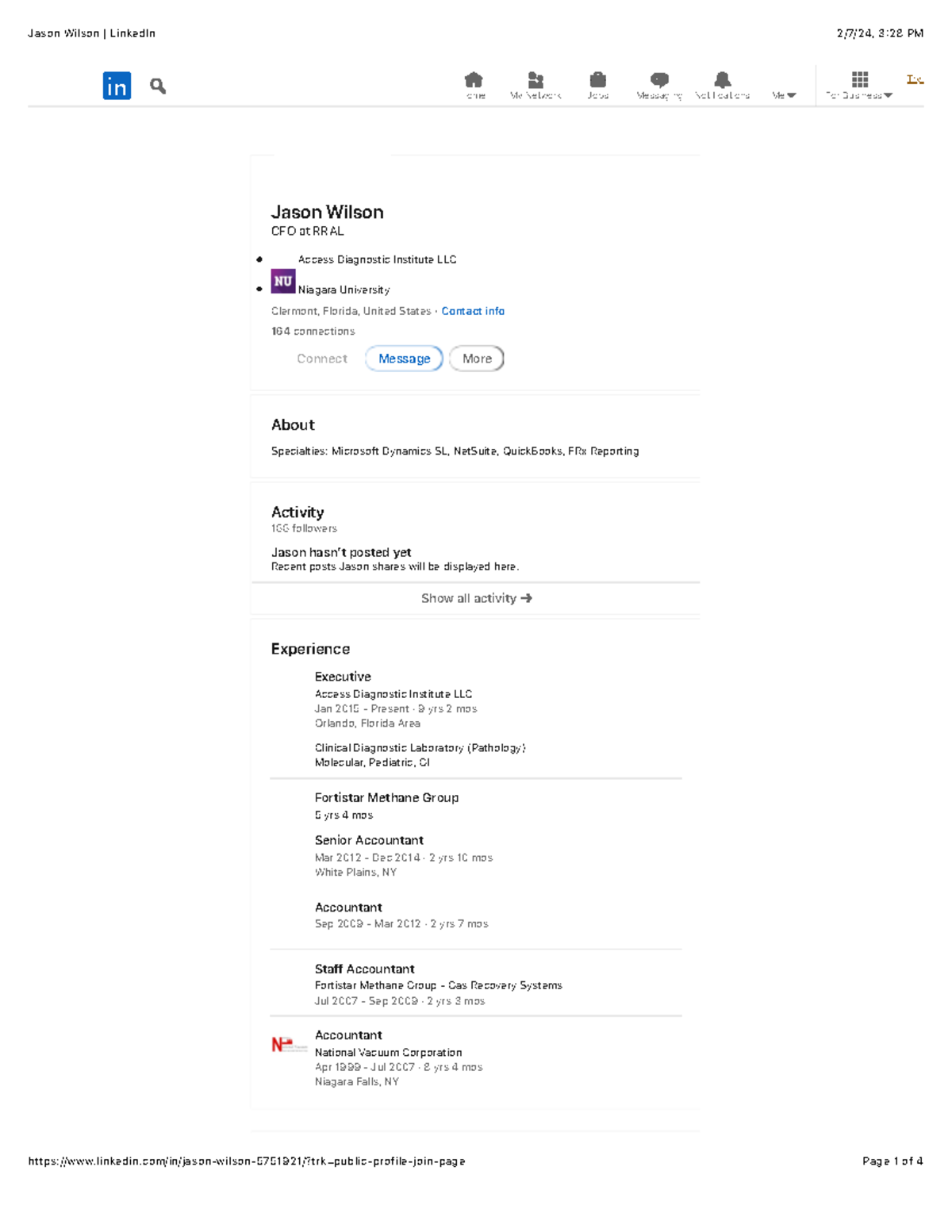Jason Wilson Linked In - this is a mol bio for per and nfs test - 164 ...