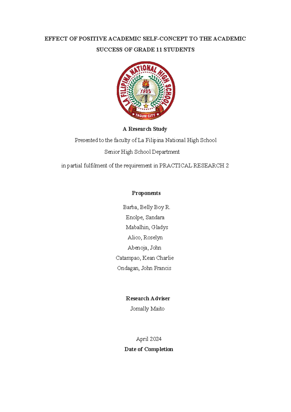 Super Final Research Paper Group 1 - EFFECT OF POSITIVE ACADEMIC SELF ...