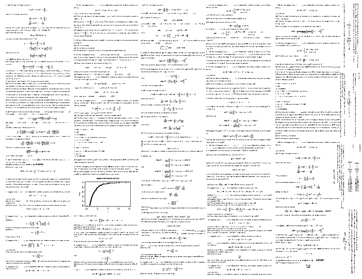 355 Final Cheat Sheet - aaaaaaaaa - (a) The log-likelihood function is ...