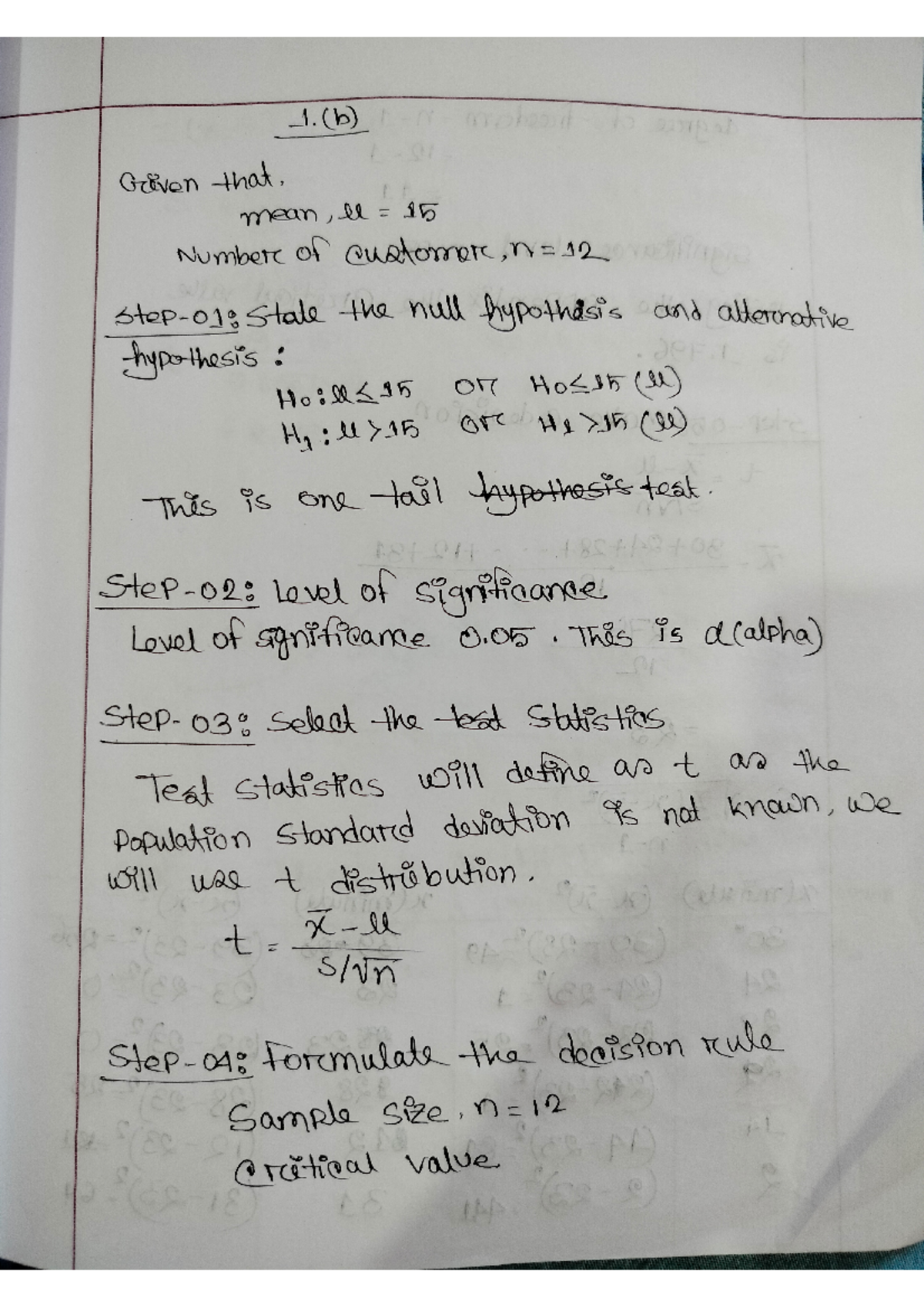 Statistics final exam question solution - 1.(b) Given that, mean, ll 15 ...