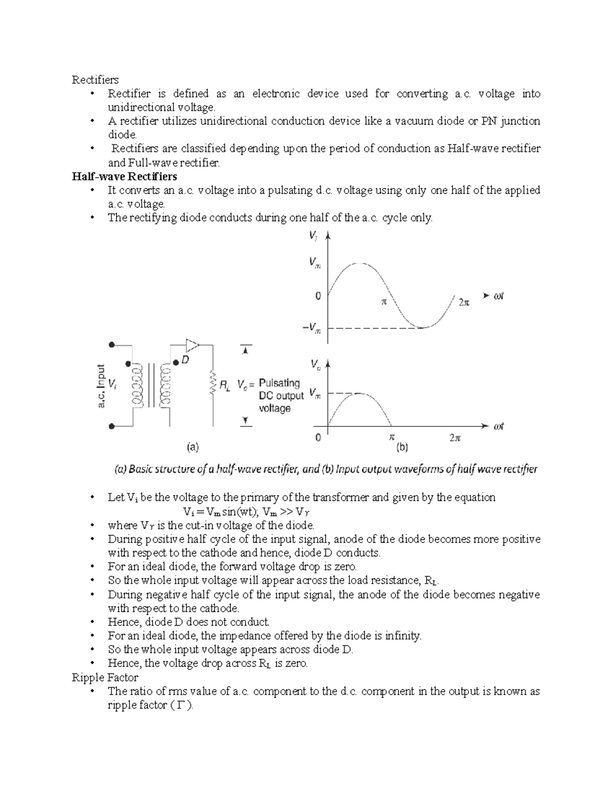 Rectifiers - voltage into unidirectional voltage. - A rectifier utilizes unidirectional ...