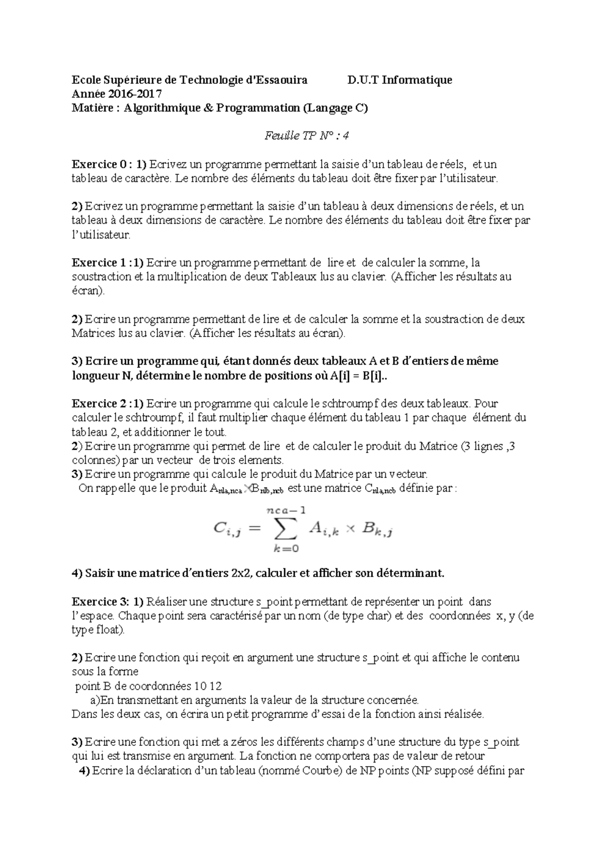 Algorithmique Programmation - Ecole Supérieure de Technologie d ...