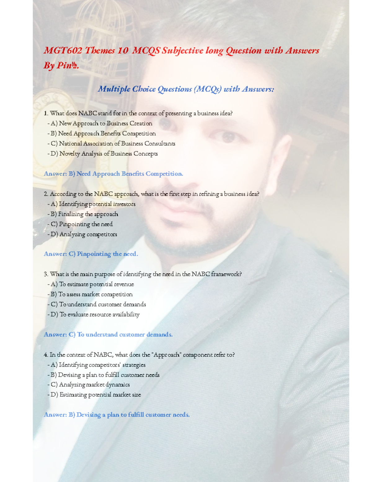 MGT602 Themes#10 MCQS Subjective long Question with Answers By Pin ️ ...