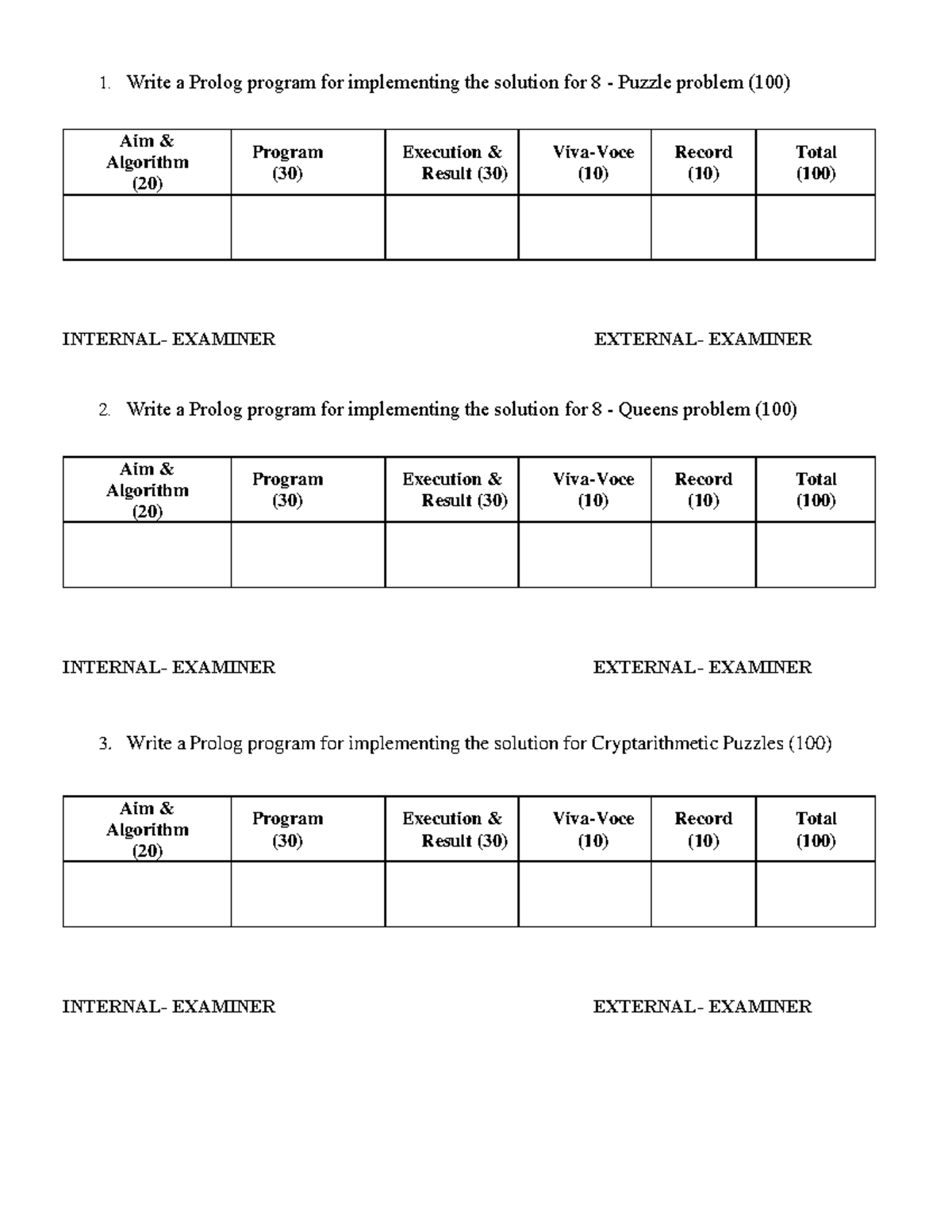 AD3311- Sbild UP - Set - 1. Write a Prolog program for implementing the ...