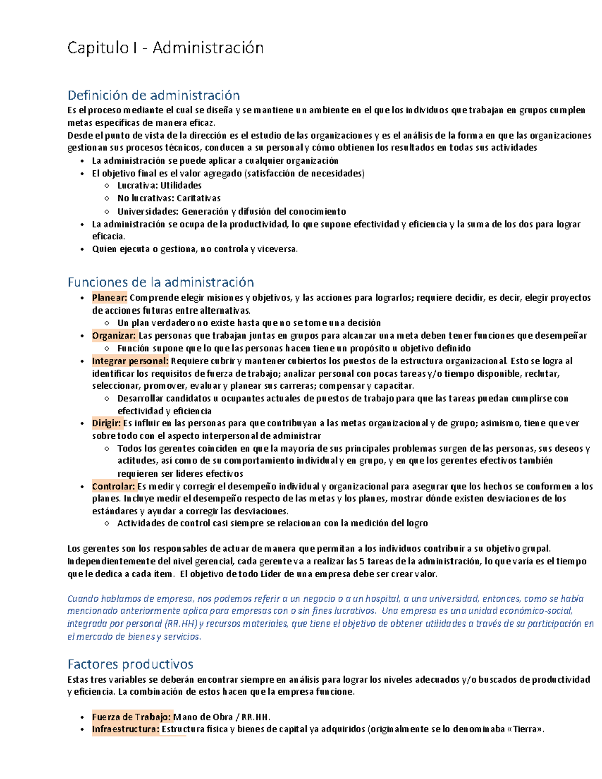 Resumen direccion de empresas - Warning: TT: undefined function: 32 ĞĨŝŶŝĐŝsŶ ĚĞ ĂĚŵŝŶŝƐƚƌĂĐŝsŶ ...