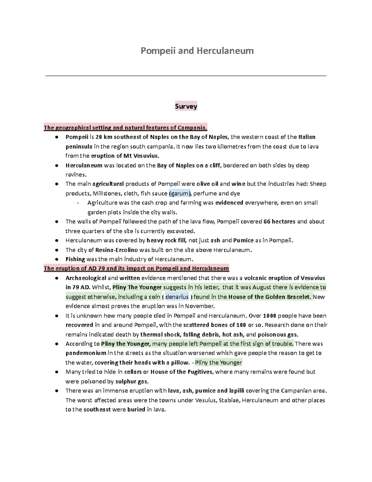 Pompeii and Herculaneum syllabus - Pompeii and Herculaneum Survey The ...