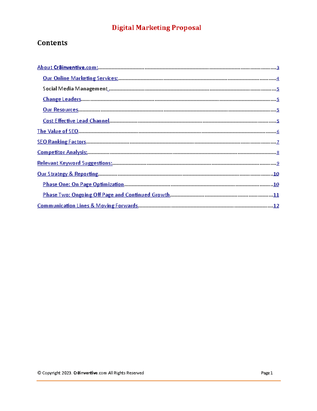 Digital Marketing Proposal - Digital Marketing Proposal About - Studocu