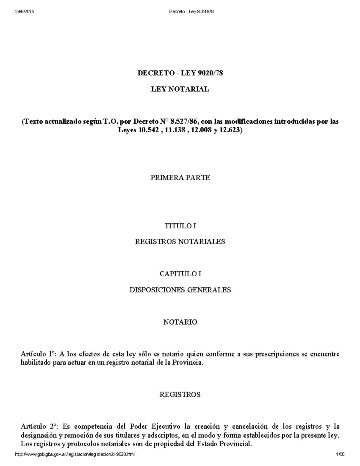 Decreto Ley 902078 - Ley Notarial - Provincia de Buenos Aires. Notarial ...