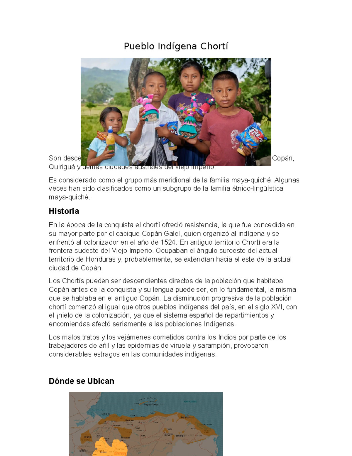 Pueblo Indígena Chortí - Pueblo Indígena Chortí Son descendientes ...