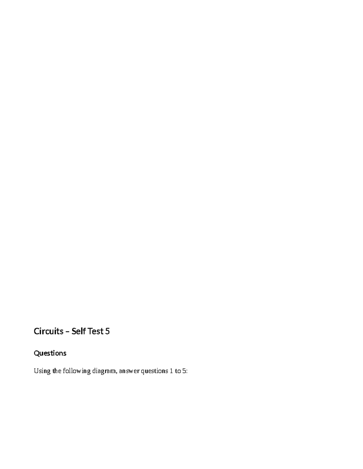 Motor control chapter 5 sefl test - Circuits – Self Test 5 Questions ...