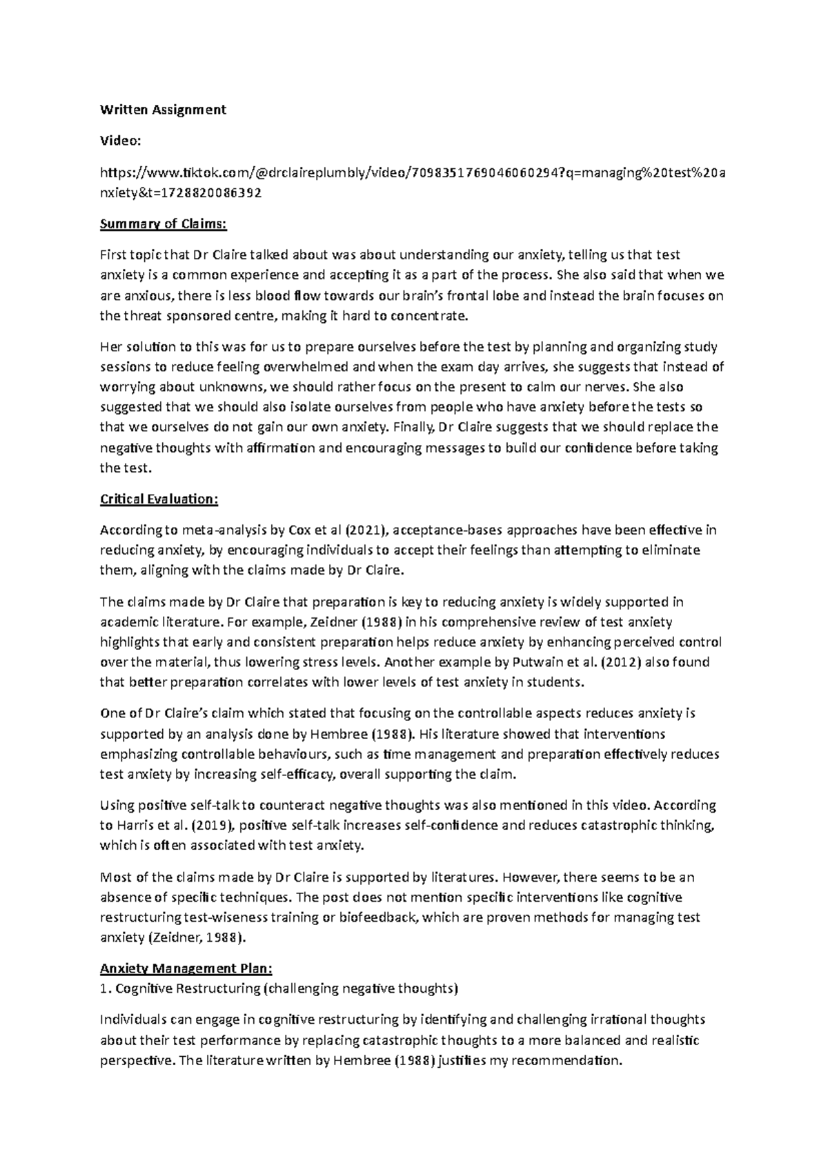 Written Assignment OLET1634 - Written Assignment Video: - Studocu