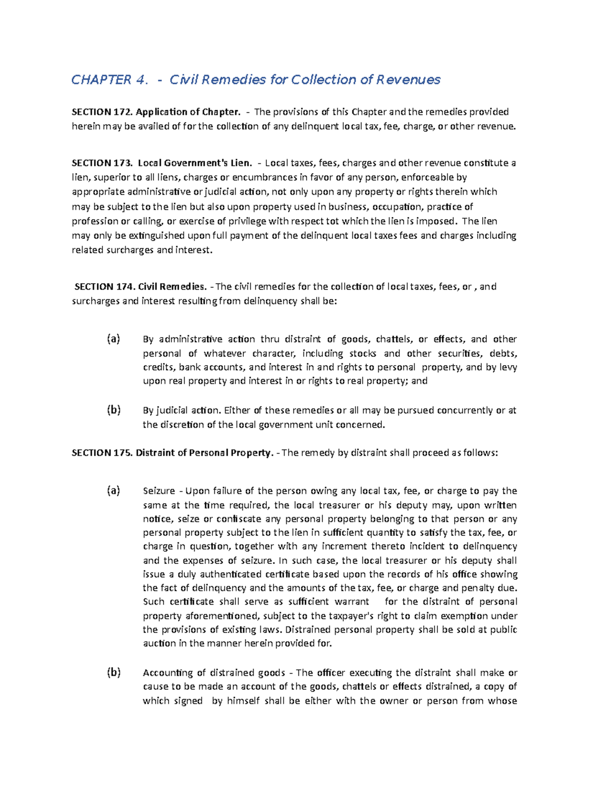 Local and Regional Governance. BOOK2. Title 1. Chapter 4 - CHAPTER 4 ...
