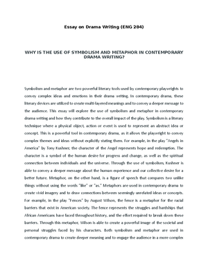 The Role of Setting in Contemporary Drama - Essay on Drama Writing (ENG ...