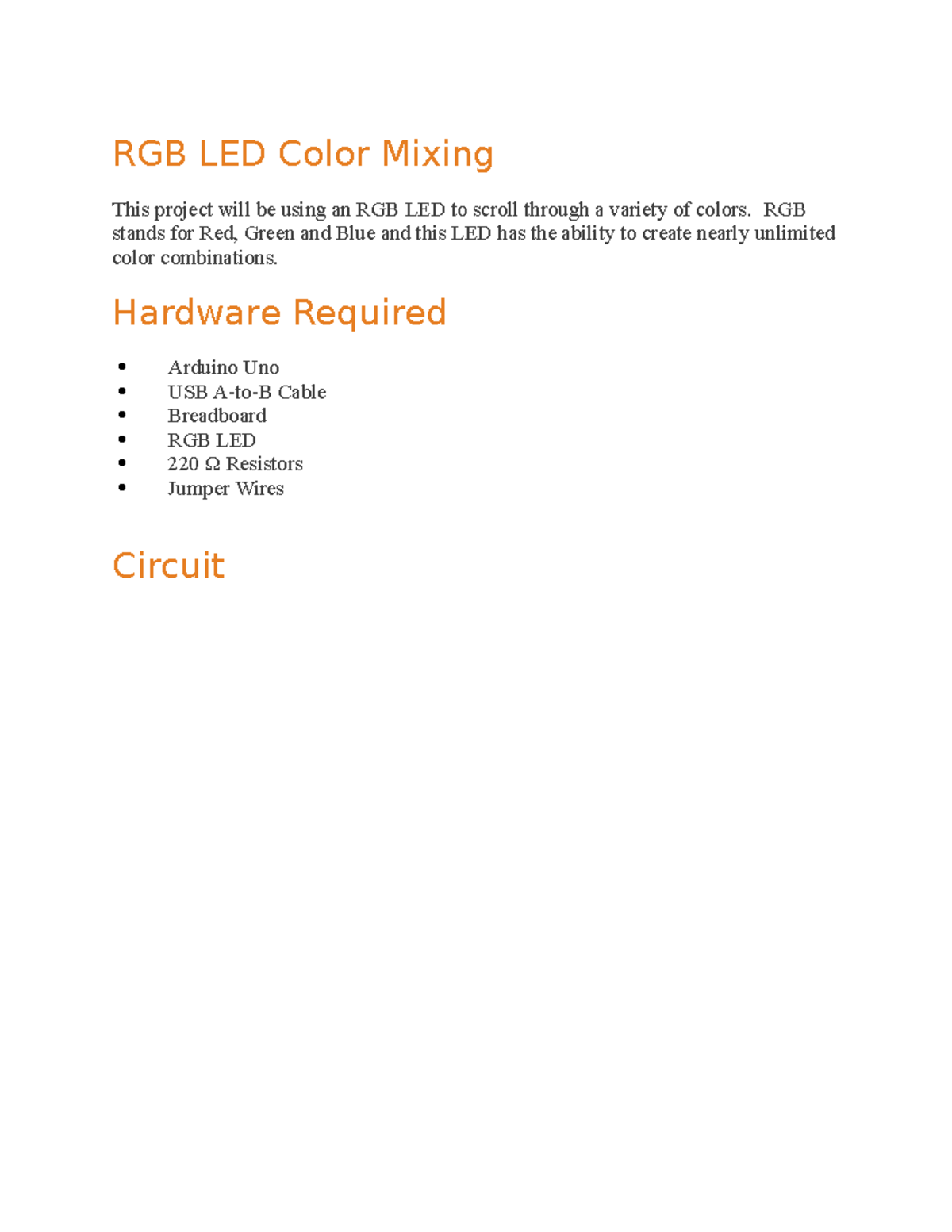 18a RGB LED Color Mixing (use tinkercad simulator) - RGB LED Color ...