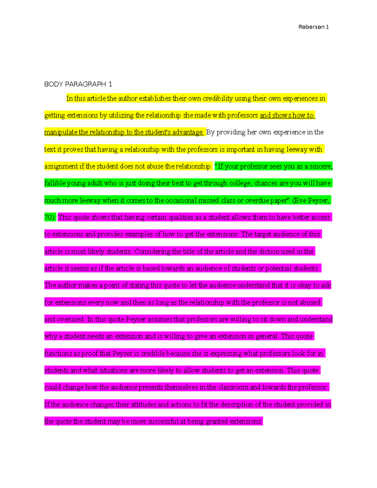 Major Grade Article Analysis First Draft- Rev - BODY PARAGRAPH 1 In ...