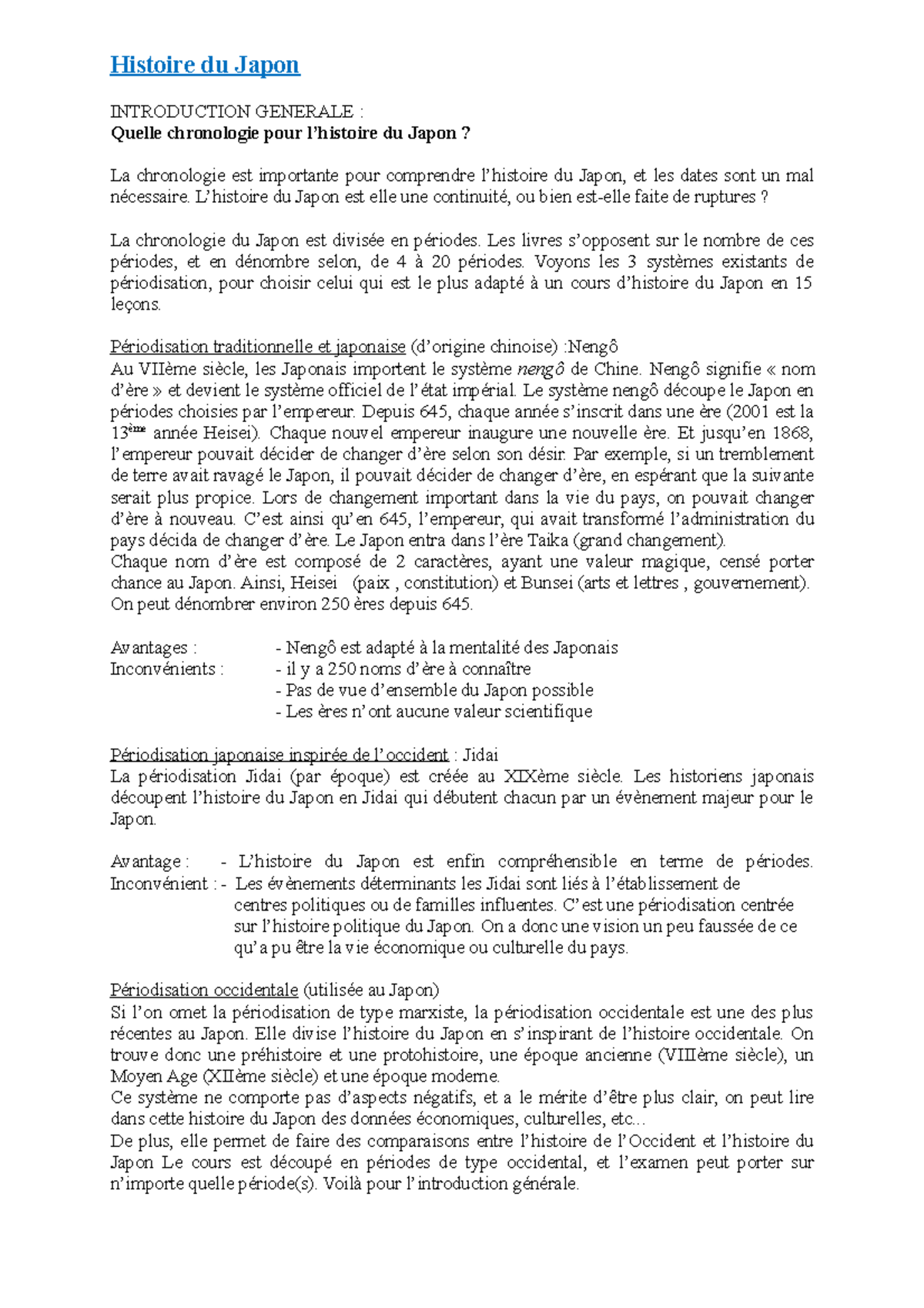 Histoire du Japon - Histoire du Japon INTRODUCTION GENERALE : Quelle ...
