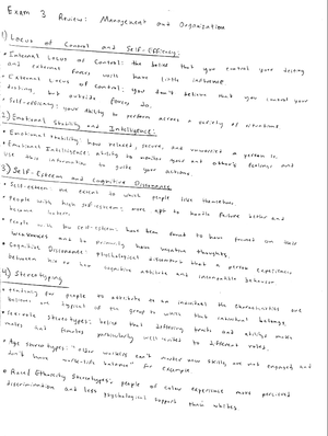 Management and Organization Note Set 1 - MGT 3210 - Studocu