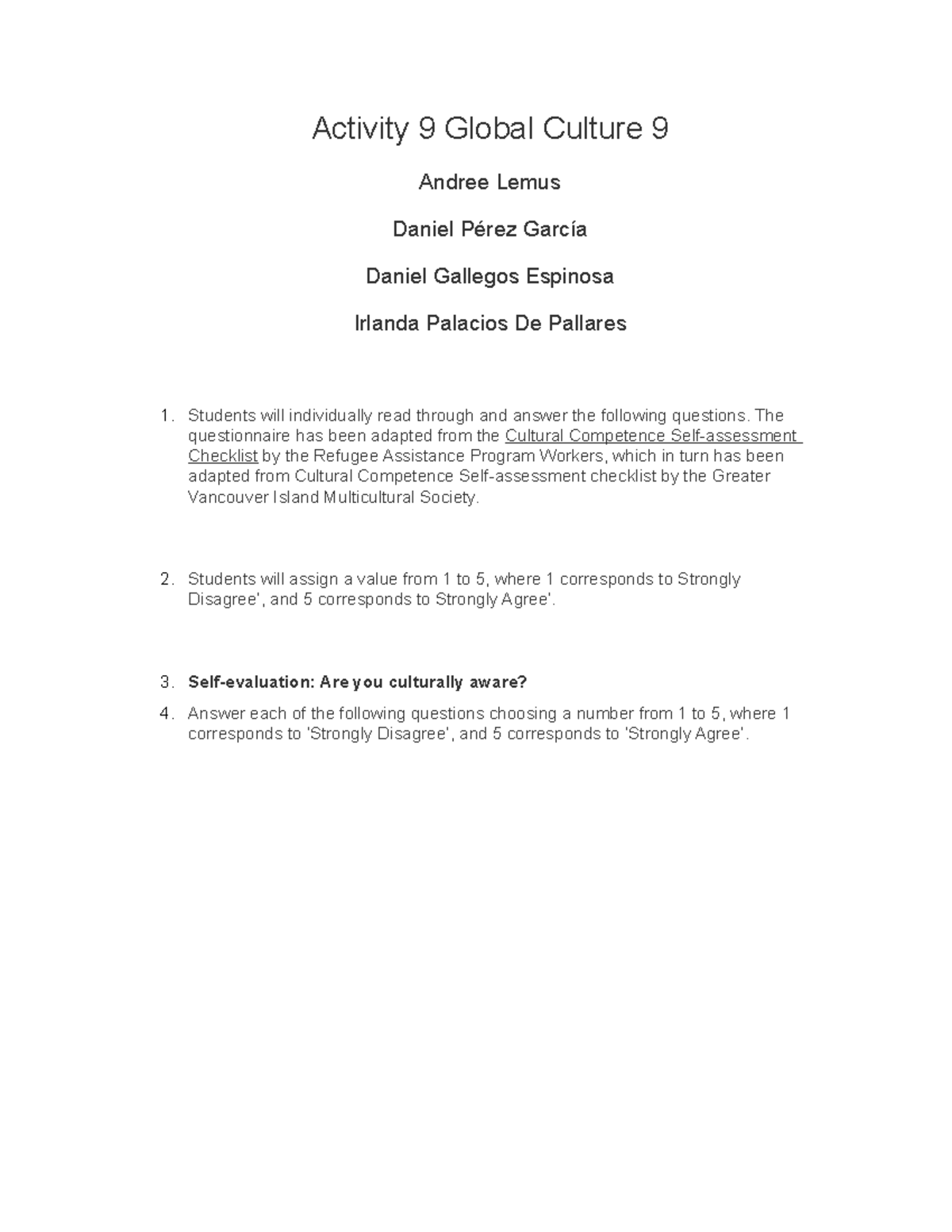 Activity 9 - Actividad 9 del curso de global 1 - Activity 9 Global ...