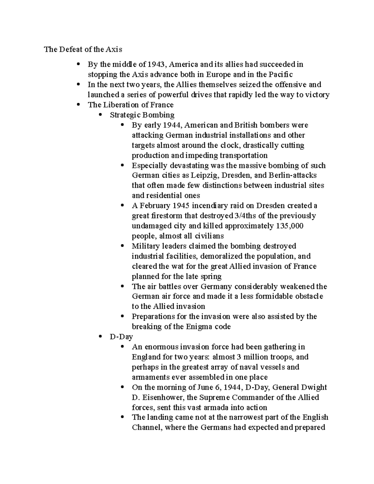 America in World War pt 3 - The Defeat of the Axis By the middle of ...
