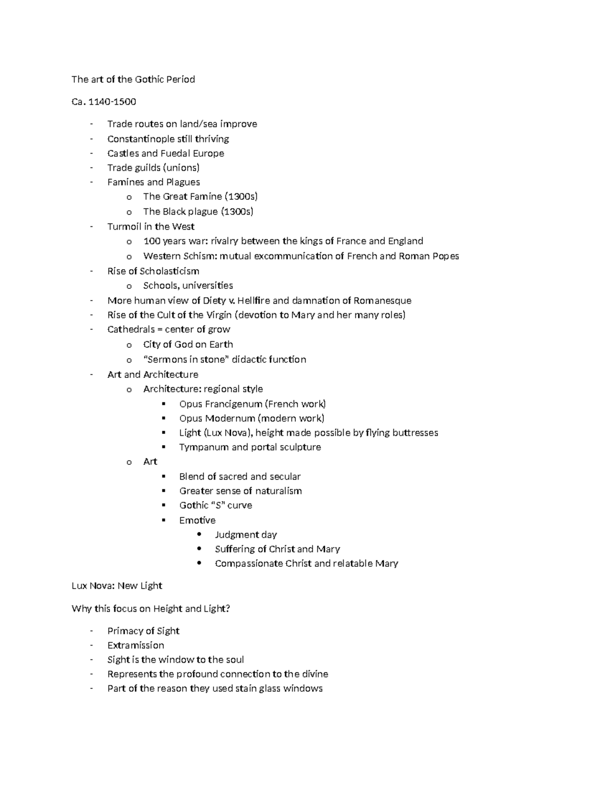 Lesson 9 - Gothic - The art of the Gothic Period Ca. 1140- Trade routes ...