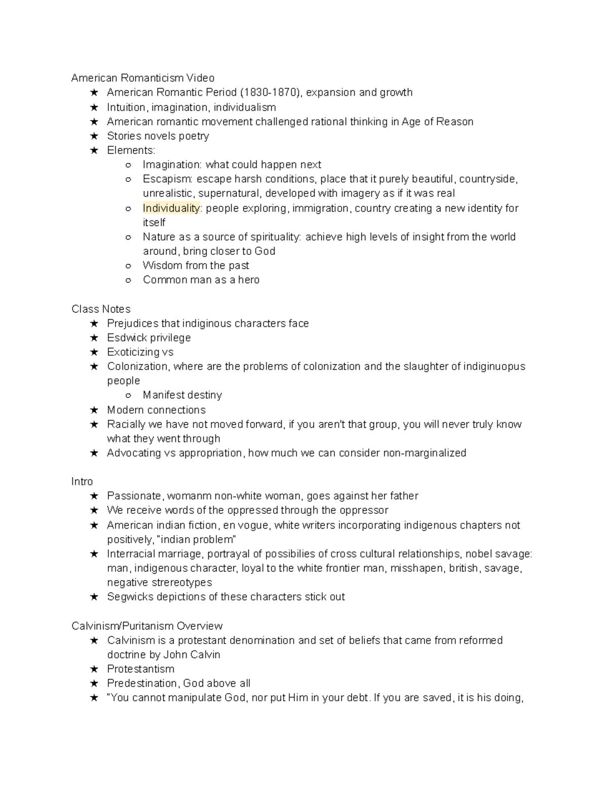 American Romanticism, respomse to novel introduction - American ...