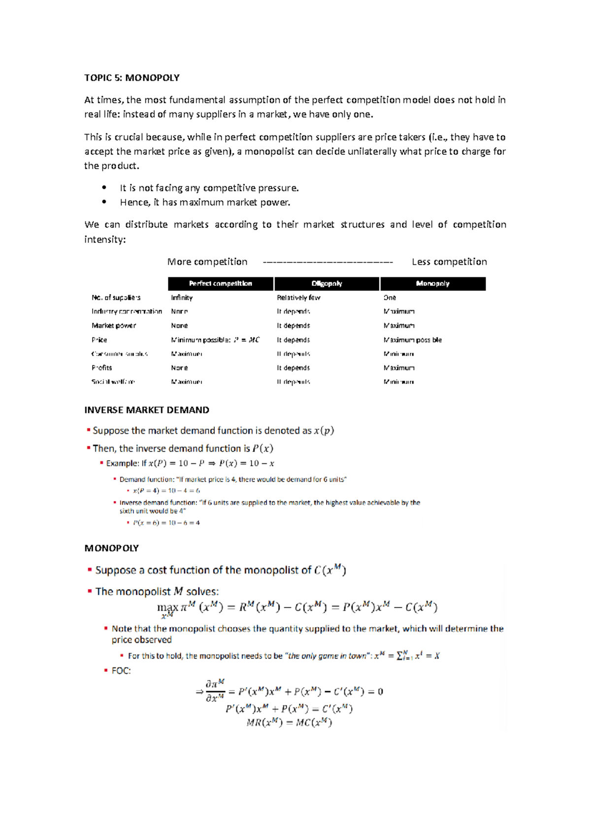 Topic 5 Notes - At times, the most fundamental assumption of the ...