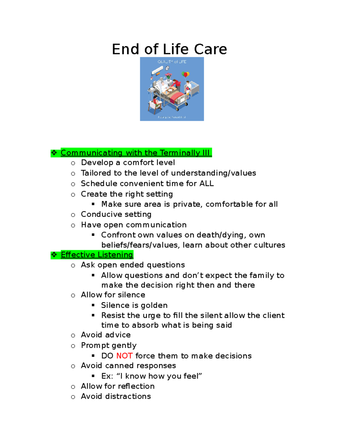 End of Life Care - End of Life Care notes - End of Life Care ...
