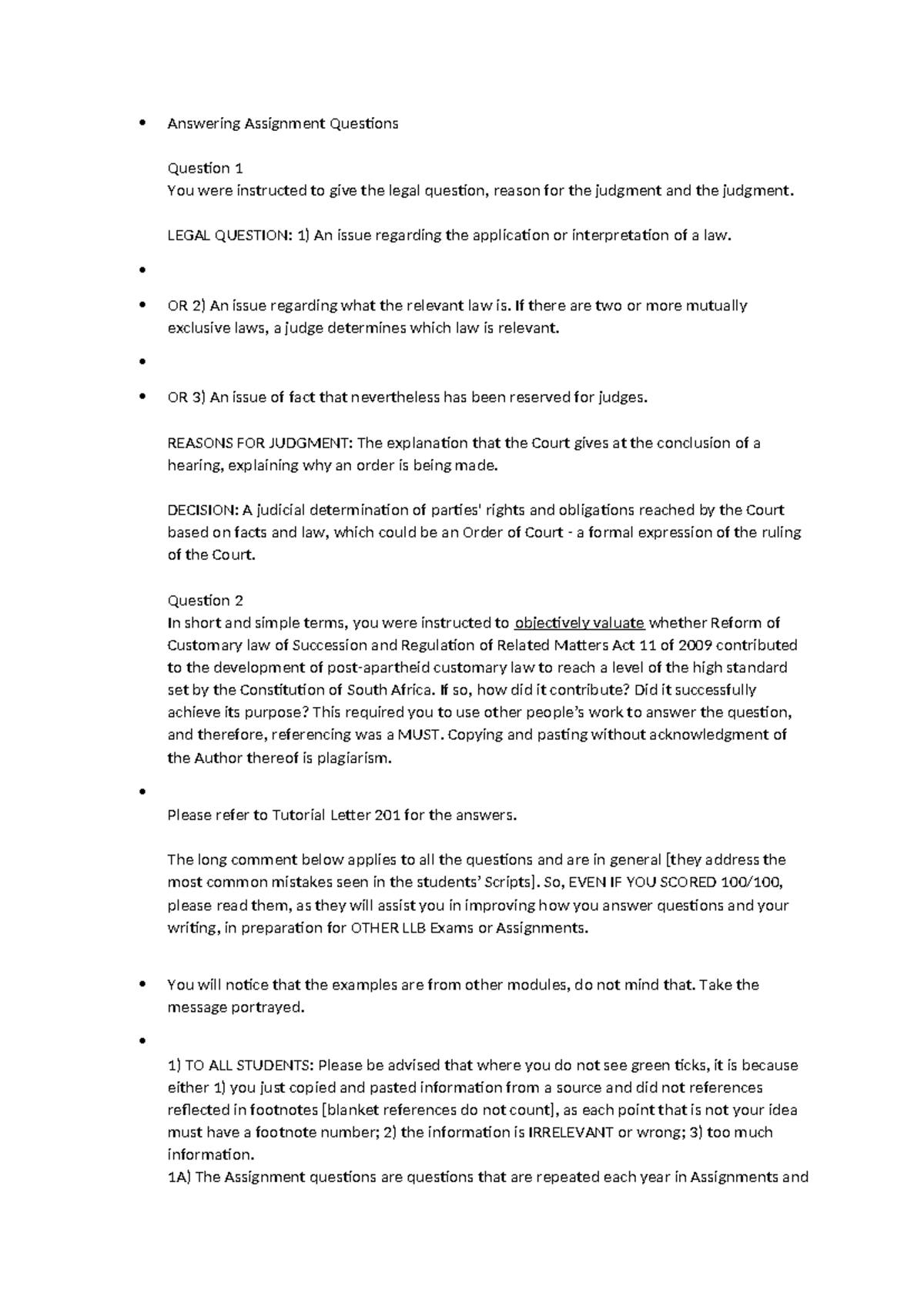 HOW TO ANSWER AN ASSIGNMENT QUESTION - Answering Assignment Questions ...