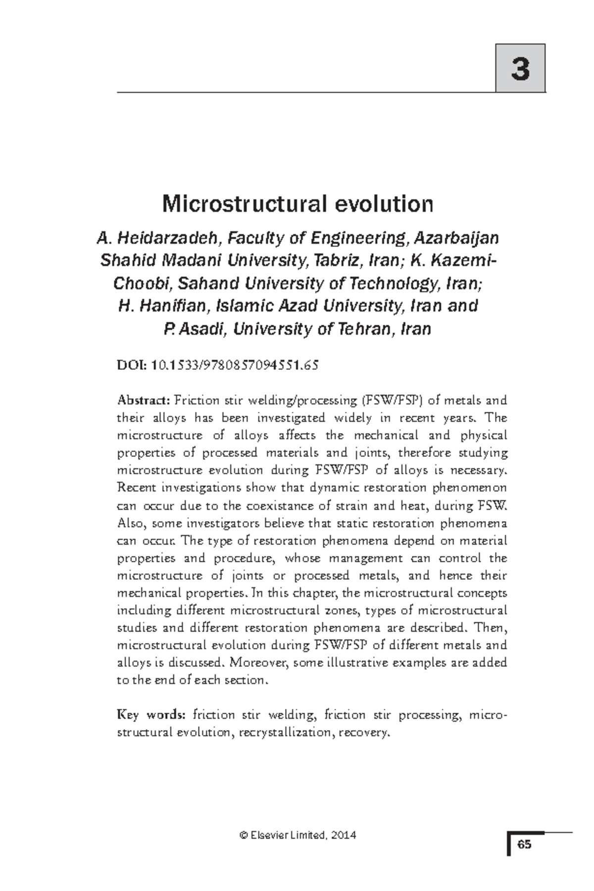 Microstructural evolution - © Elsevier Limited, 2014 Microstructural ...