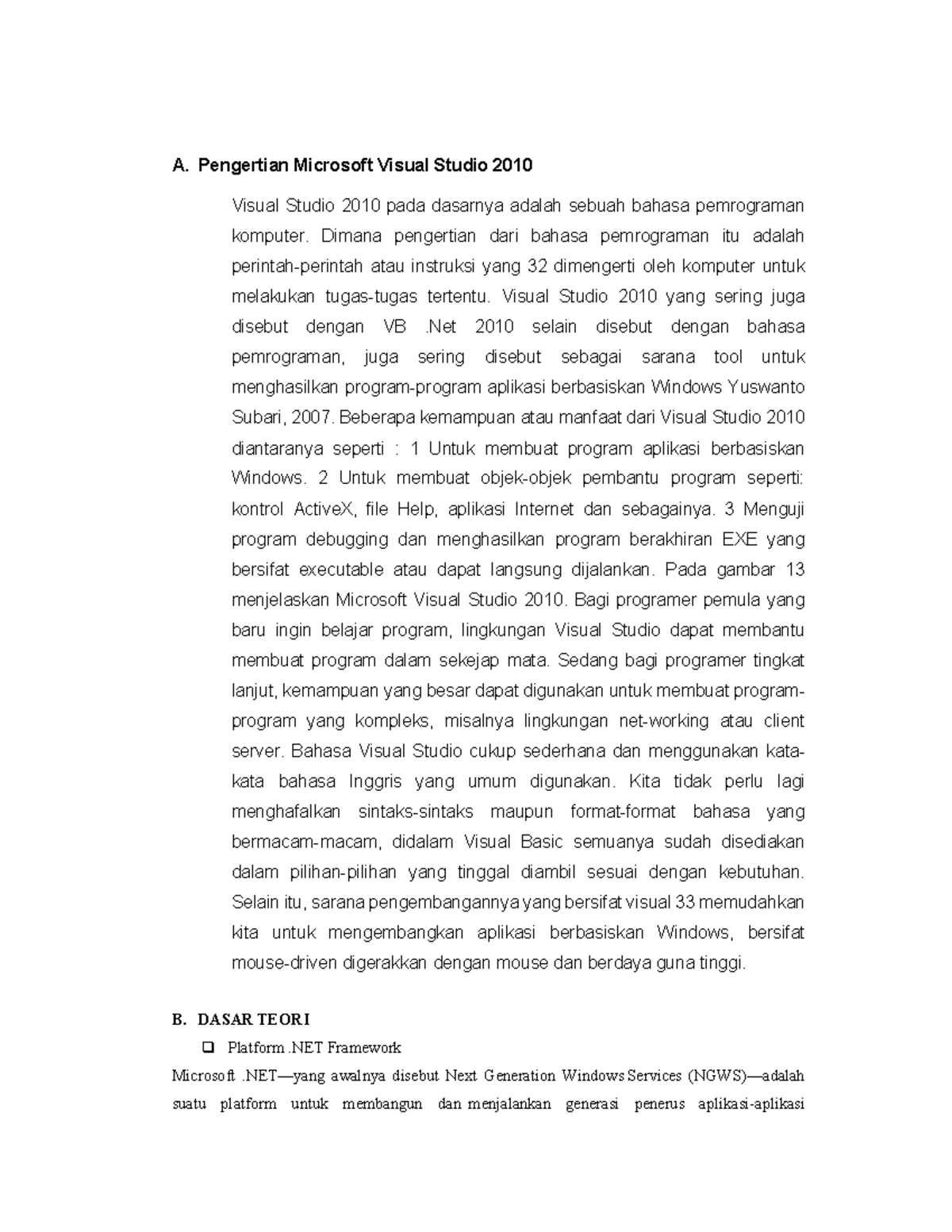 Isi Makalah A Pengertian Microsoft Visual Studio 2010 Visual Studio isi-makalah-a-pengertian-microsoft-visual-studio-2010-visual-studio