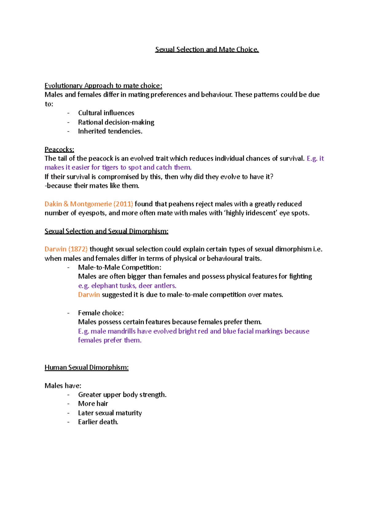 4 Sexual Selection and Mate Choice - Evolutionary Approach to mate ...